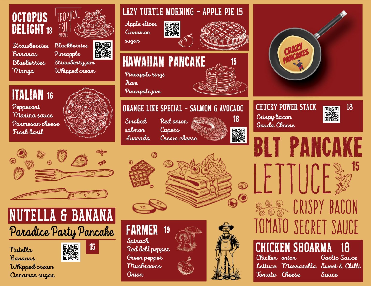 Crazy Pancakes Aruba Menu – Dutch Pancakes, Poffertjes & Breakfast